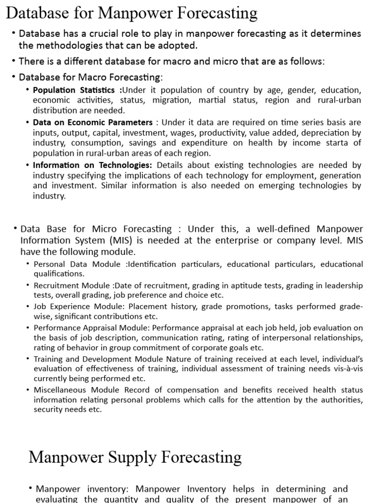 Database For Manpower Forecasting | Download Free PDF | Human Resources ...