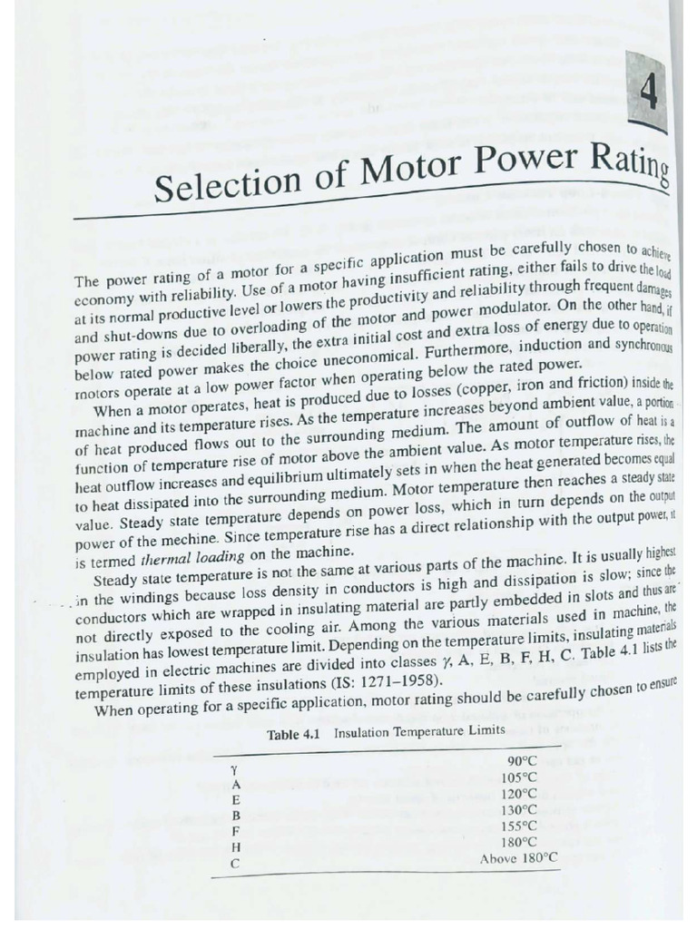 Selection of Motor Power Rating and Classes of Duty-19-01-2024 | PDF