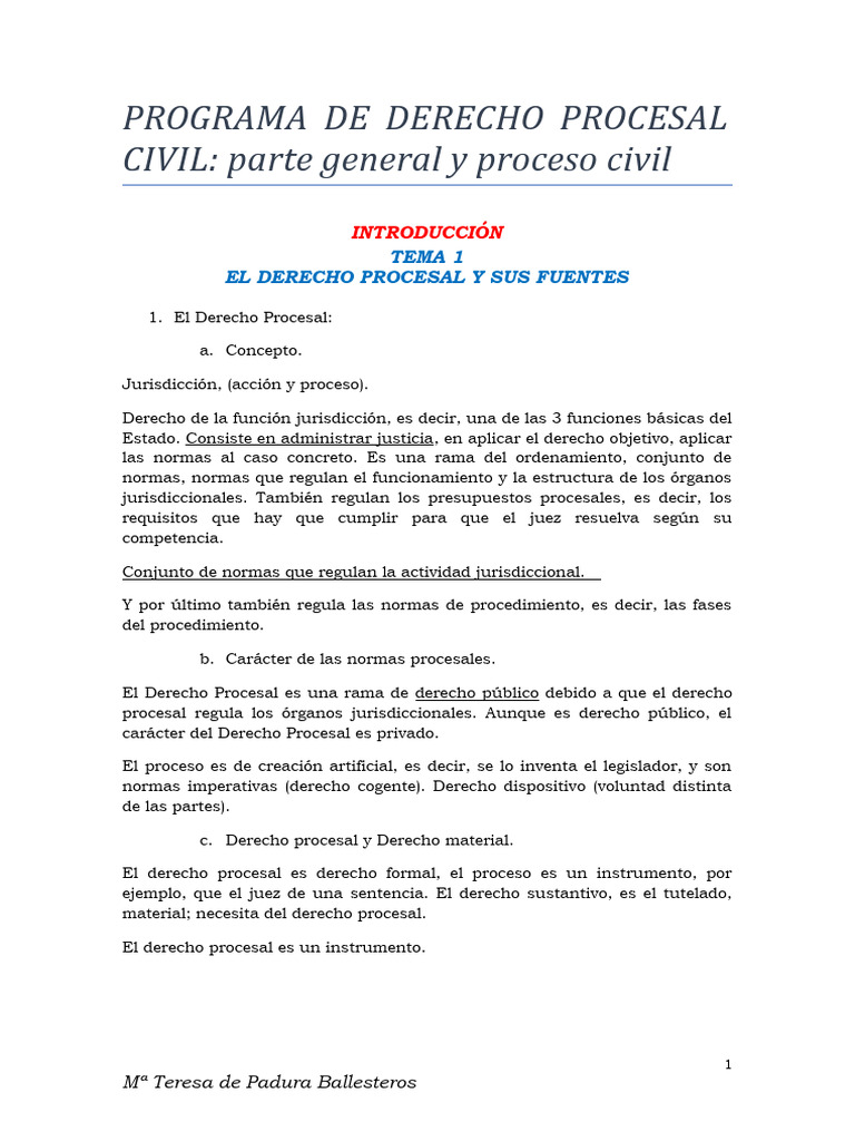 Derecho Procesal | PDF | Ley procesal | Jurisdicción