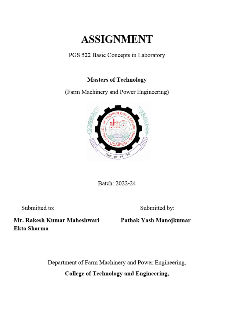 Yash Pathak - PGS 522 Assignment | PDF | Titration | Chemistry