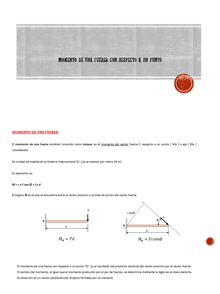 Momento de Una Fuerza Con Respecto A Un Punto | PDF