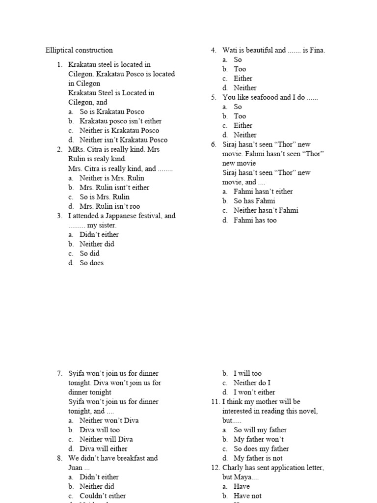 Elliptical Construction | PDF