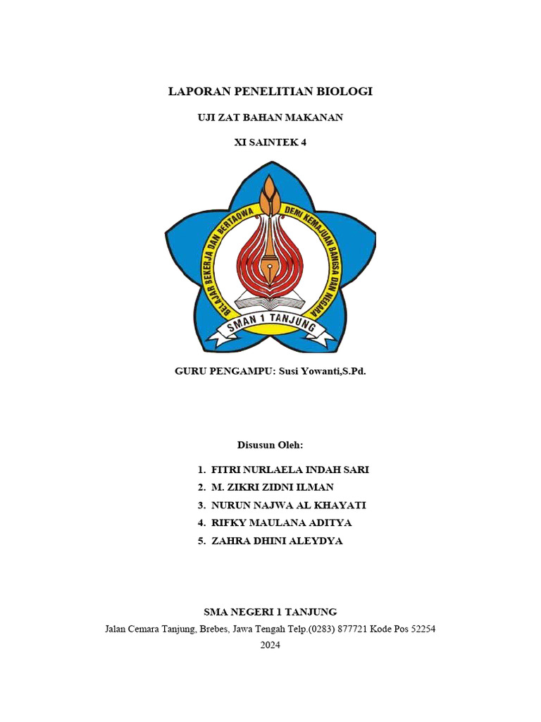 Laporan Penelitian Biologi - Xi A4 Kel 2 | PDF