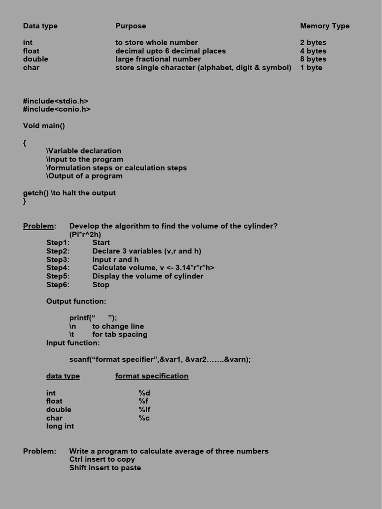 C Programming Concepts and Examples | PDF | Class (Computer Programming) | Object Oriented ...