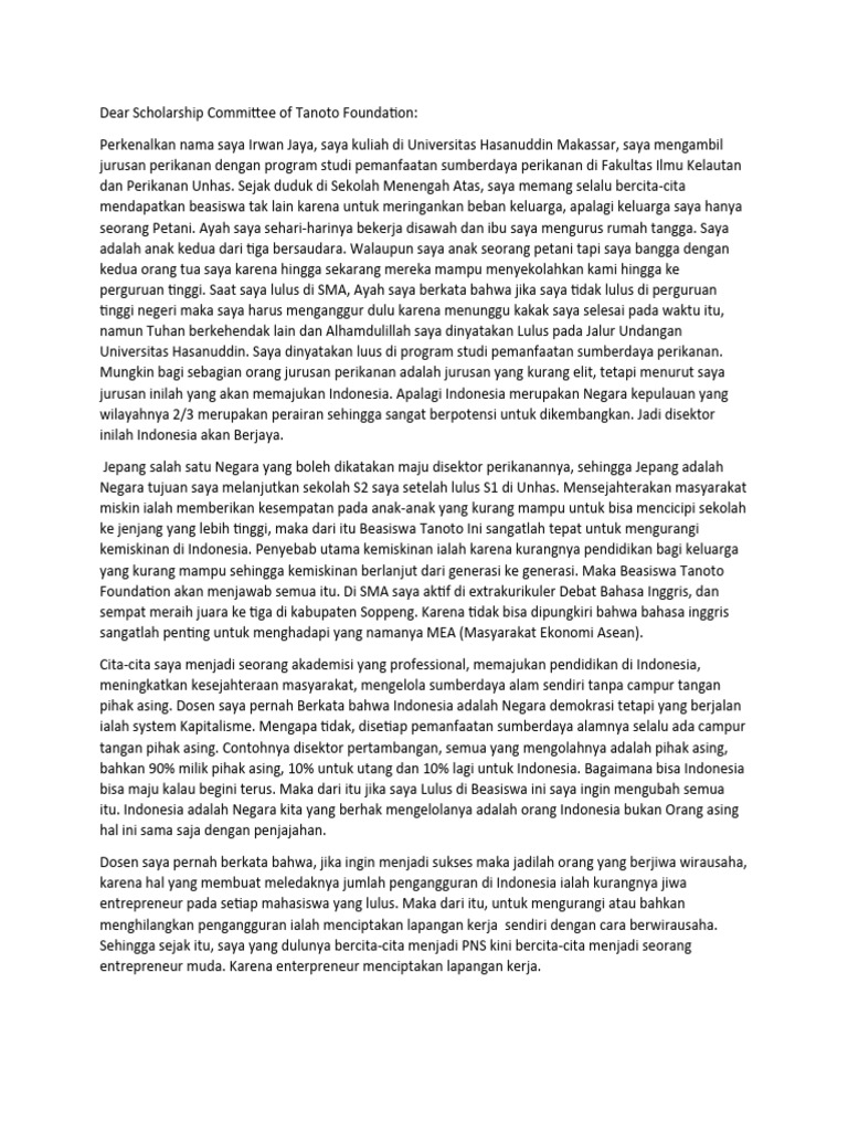 Contoh Personal Statement | PDF | Ilmu Sosial | Kesehatan Holistik