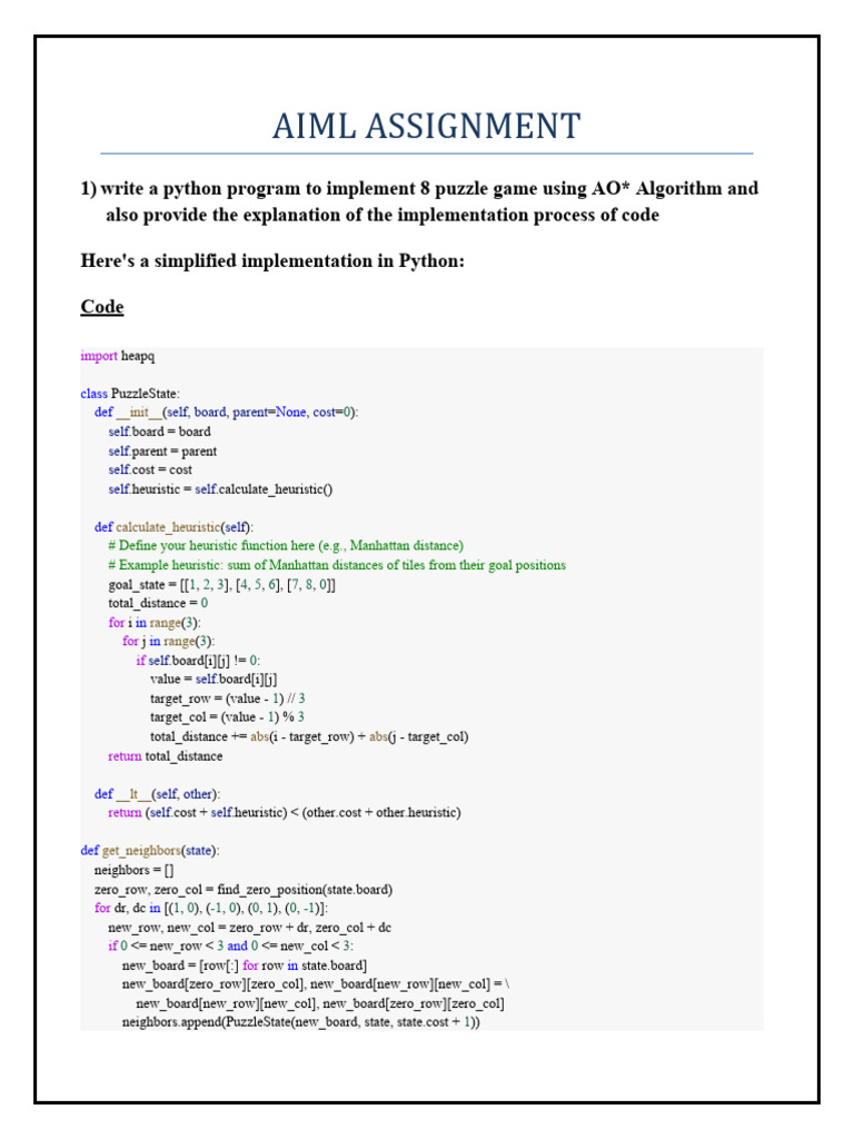 Aiml Assignment (Tasleem) | PDF
