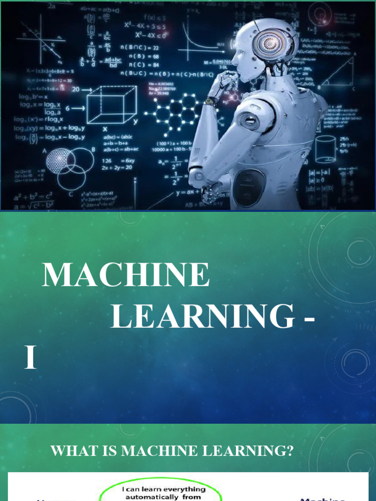 Machine Learning I | PDF | Teaching Methods & Materials | Science ... Machine Learning I | PDF | Teaching Methods & Materials | Science ...
