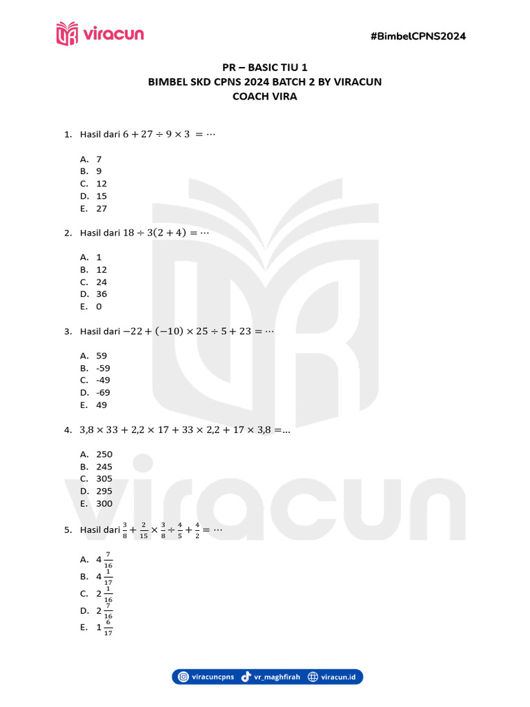 PR Basic Tiu 1 - SKD b2 Viracun | PDF | Metode & Bahan Ajar