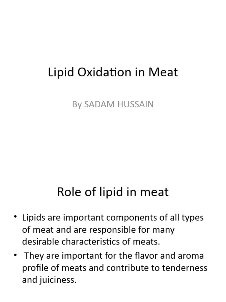 Lipid Oxidation in Meat Explained | PDF | Radical (Chemistry) | Lipid ...
