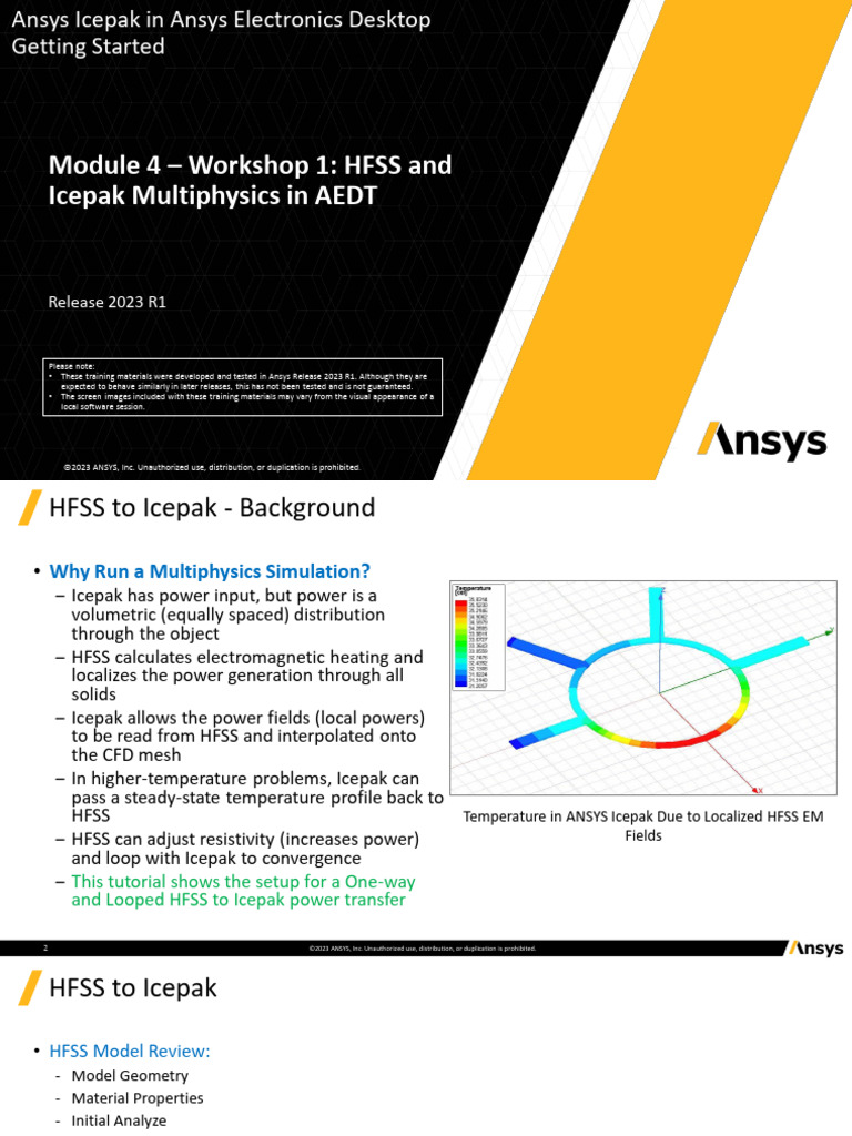 AEDT Icepak Intro 2023R1 EN WS04.1 | PDF | Fluid Dynamics | Computational Fluid Dynamics