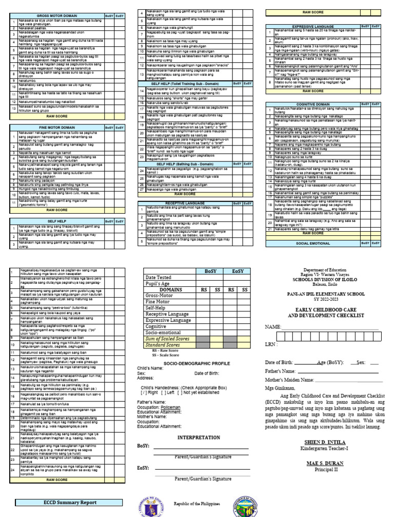 Pies Eccd Checklist | PDF