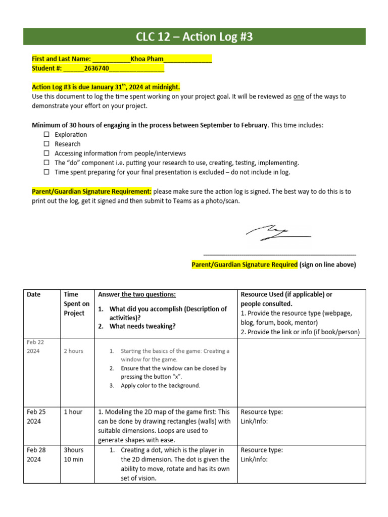 Action Log #3 | PDF | Computing