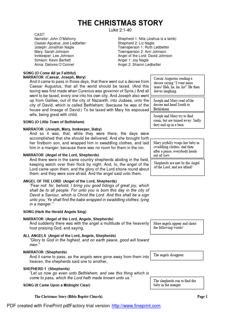 The Christmas Story | PDF | Mary, Mother Of Jesus | Saint Joseph