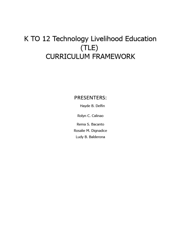 K TO 12 Technology Livelihood Education | PDF | Home Economics ...