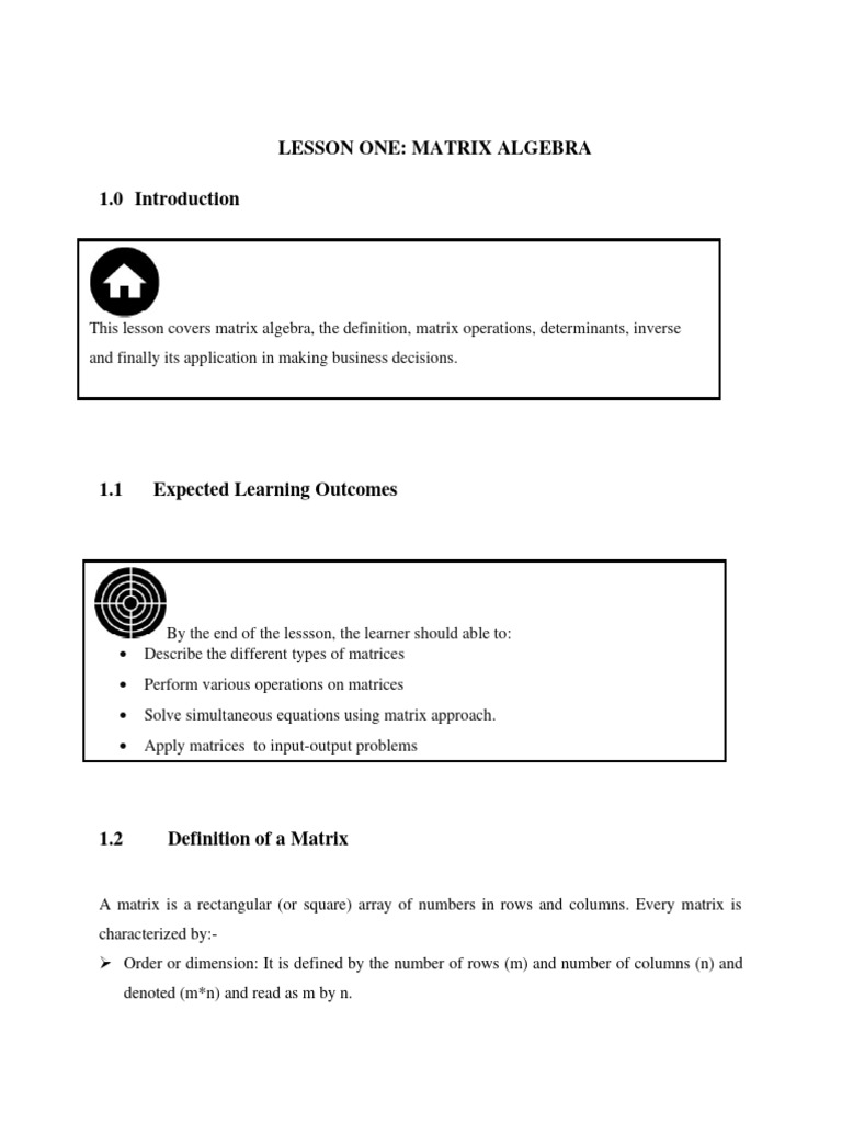 Bms 102 Notes - Matrix Algebra and Applications | PDF | Markov Chain ...