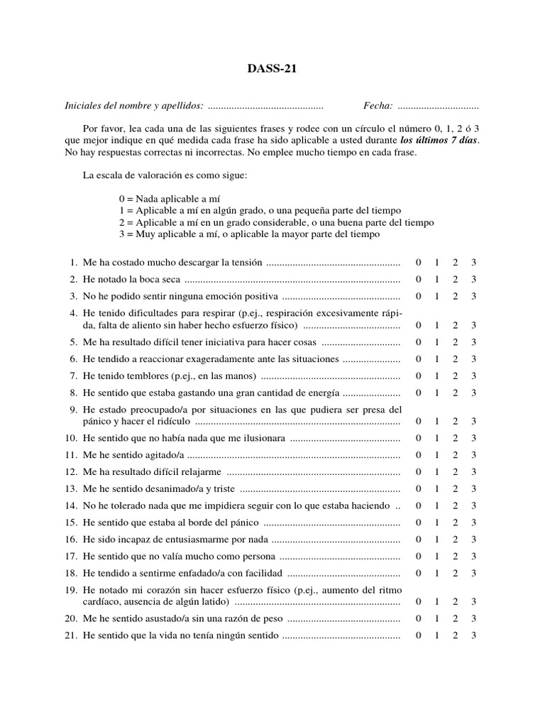 DASS-21 Spanish Bados-1 | PDF