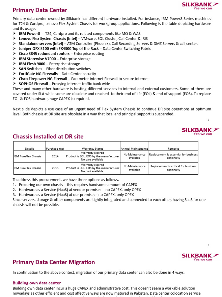 Blade Chassis Servers For Bank TD Recommendation | PDF | Data Center | Cloud Computing