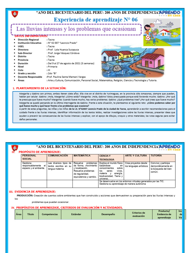 EXPERIENCIA DE APRENDIZAJE 06 - Segundo Grado | Descargar gratis PDF | Aprendizaje | Sustracción