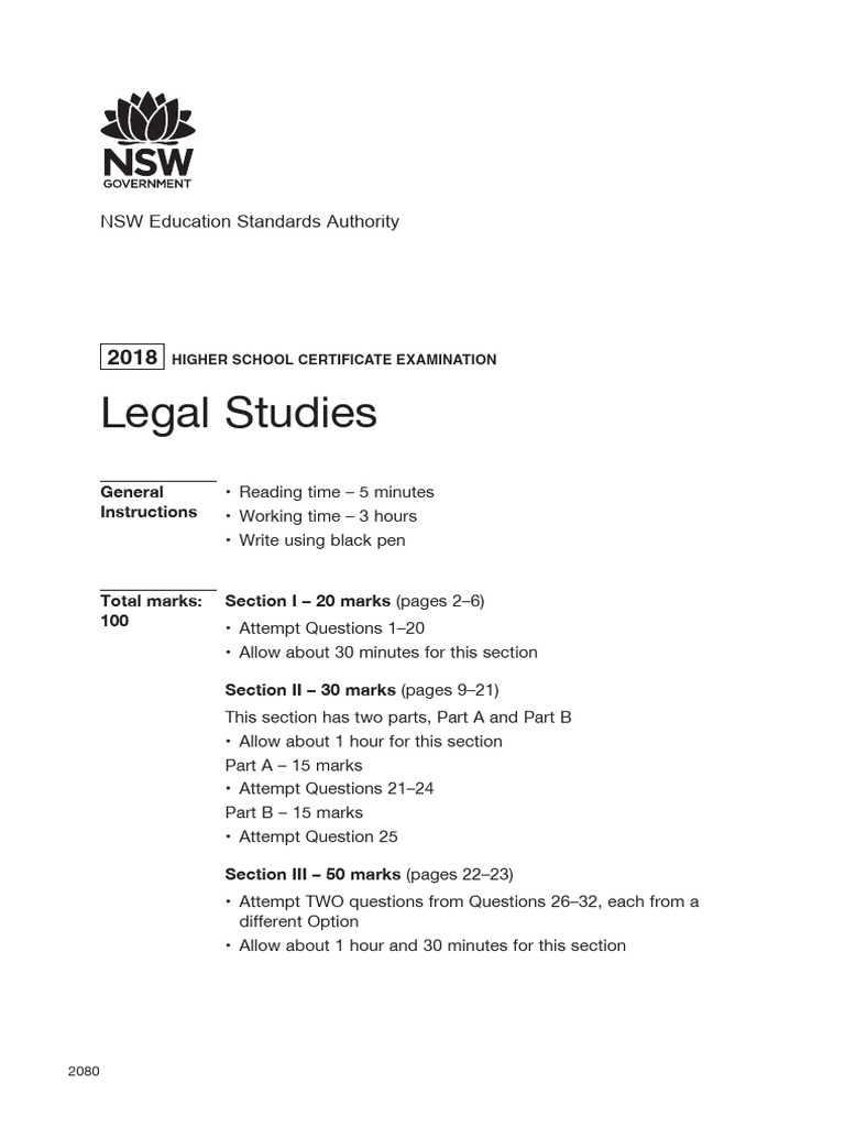 2018-hsc-legal-studies | PDF | Criminal Law | Crimes