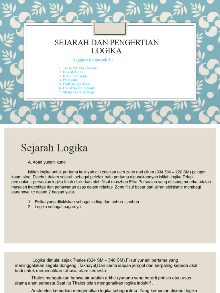 Sejarah Dan Pengertian Logika-3 | PDF