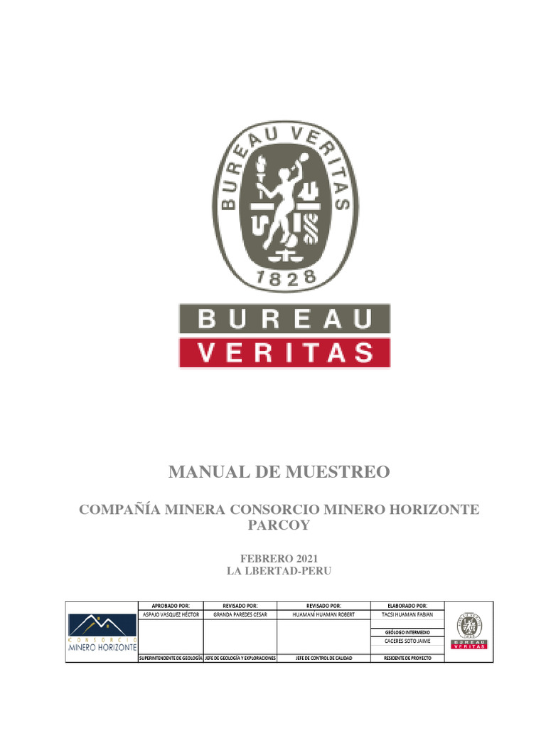 Protocolo de Muestreo - CMH-2021.. | PDF | Mineral | Minerales