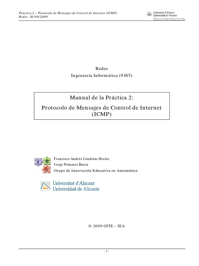 Protocolo ICMP | PDF | Protocolos de internet | Enrutador (Computación)