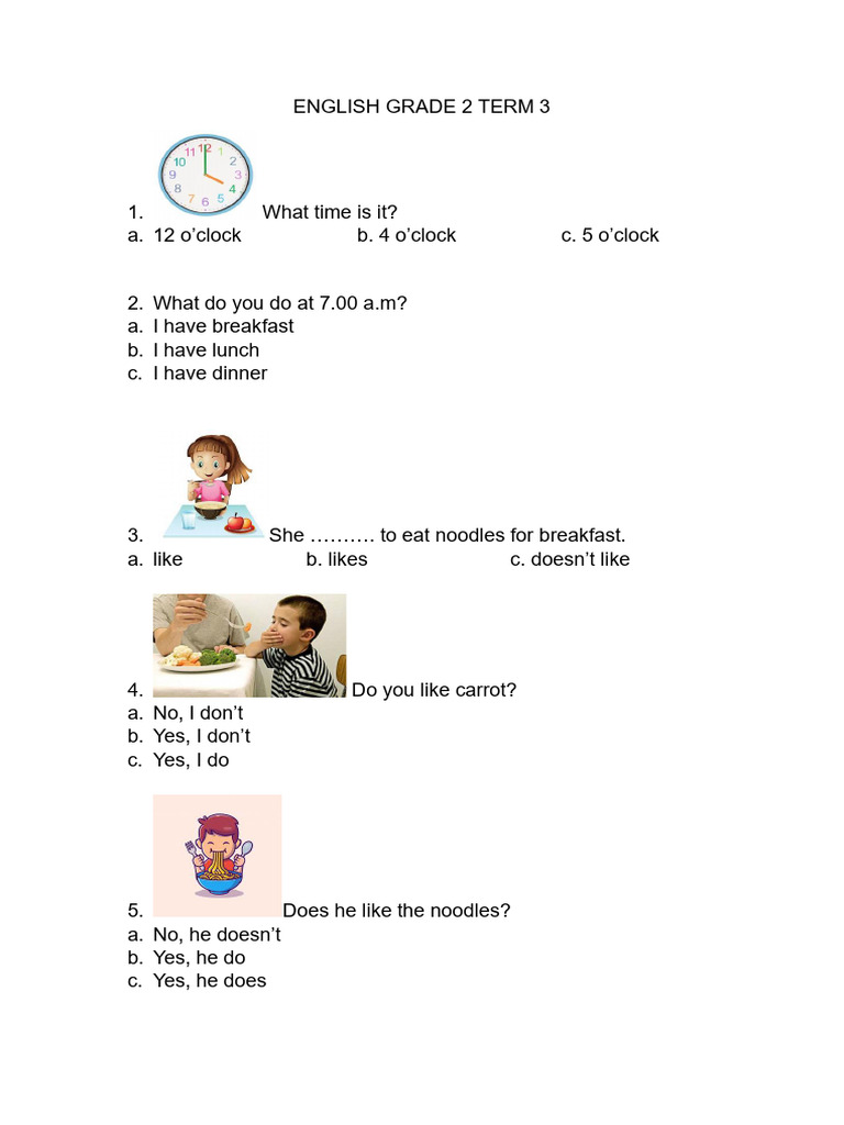 English Grade 2 Term 3 | PDF