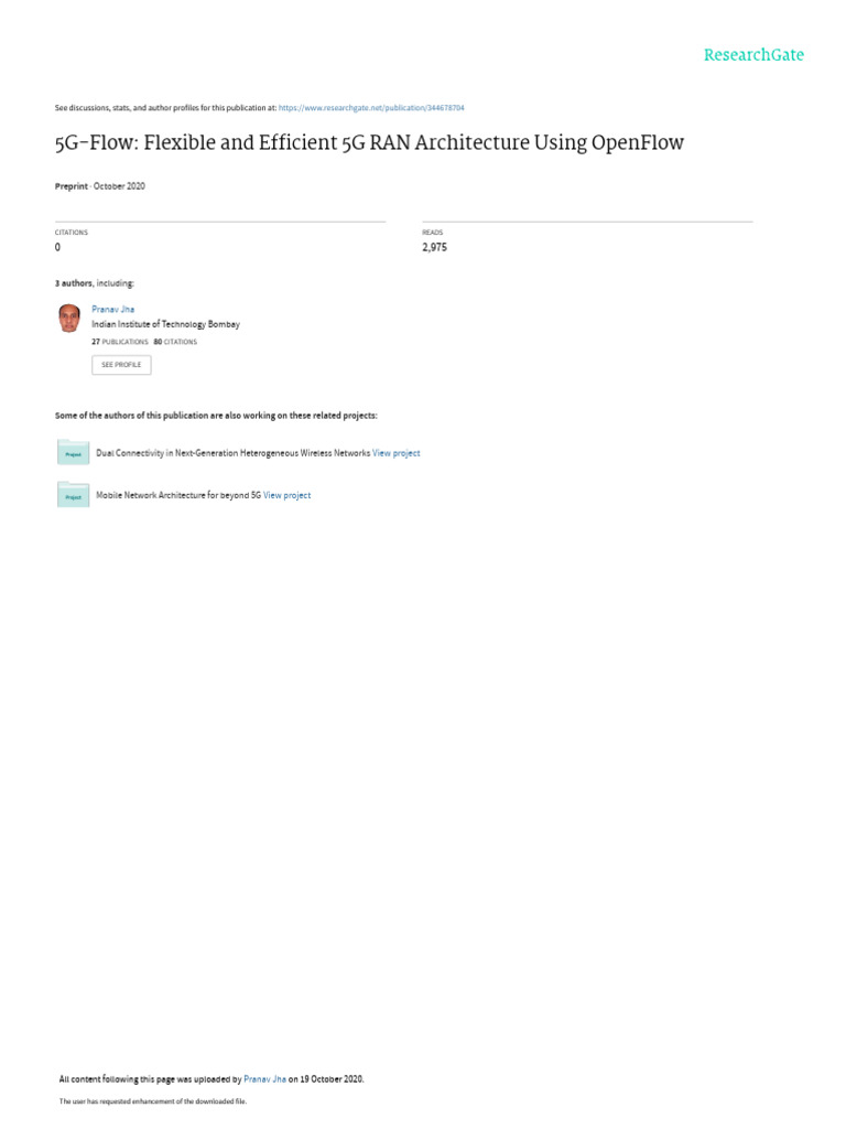 5G-Flow Flexible and Efficient 5G RAN Architecture | Download Free PDF | Computer Network | Port ...