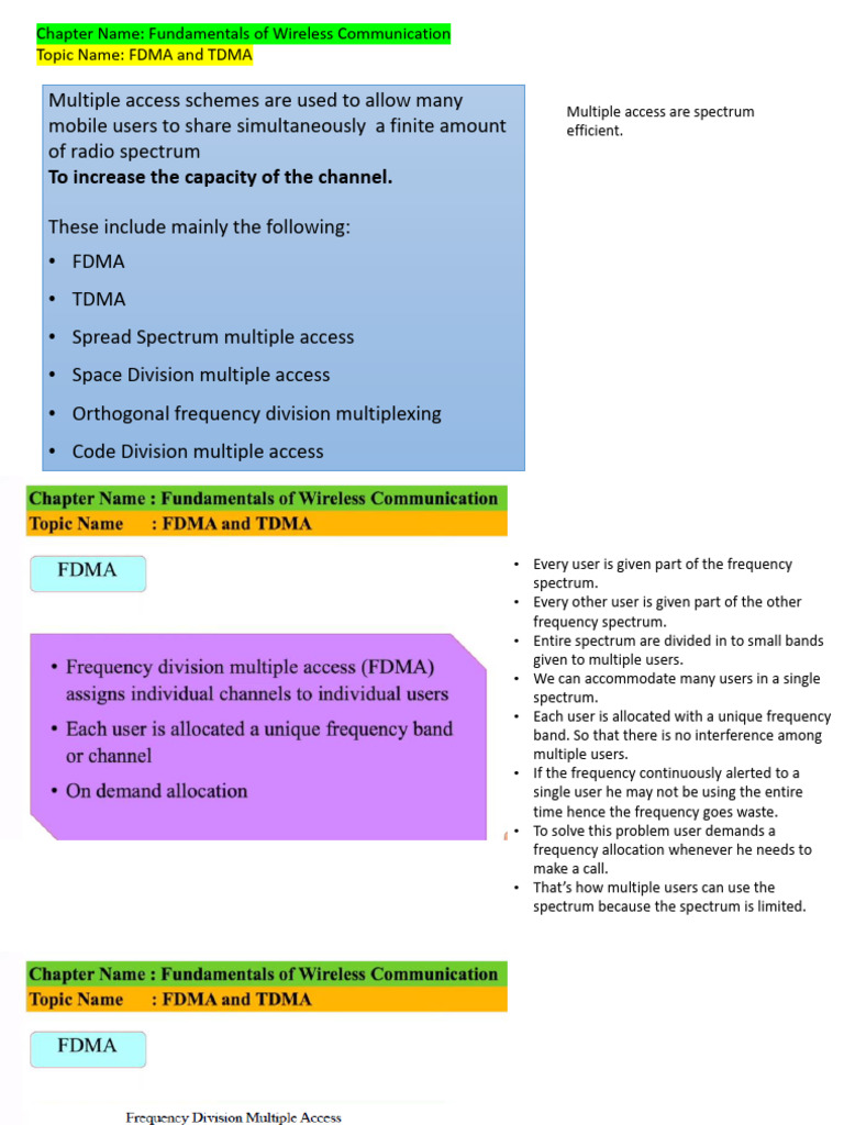FDMA and TDMA | PDF