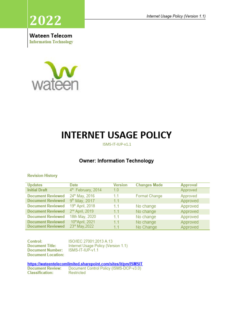 Internet Usage Policy | PDF