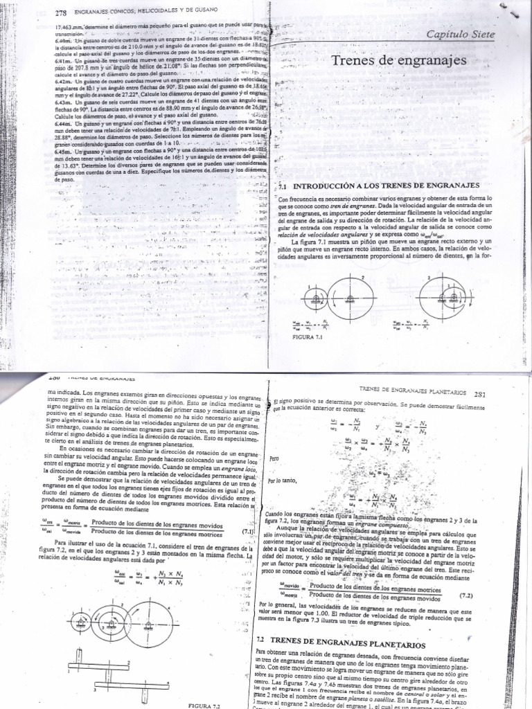 Mecanismos Mabie Cap 7 Yr | PDF | Engranaje | Geometría euclidiana