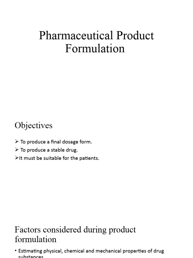 Pharmaceutical Product Formulation Guide | PDF | Wellness