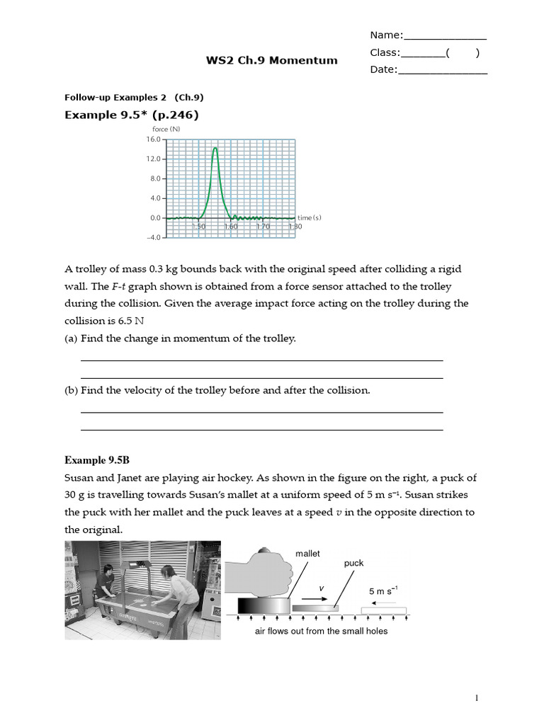 004 Momentum Worksheet 02 With Solutions | PDF | Collision | Momentum