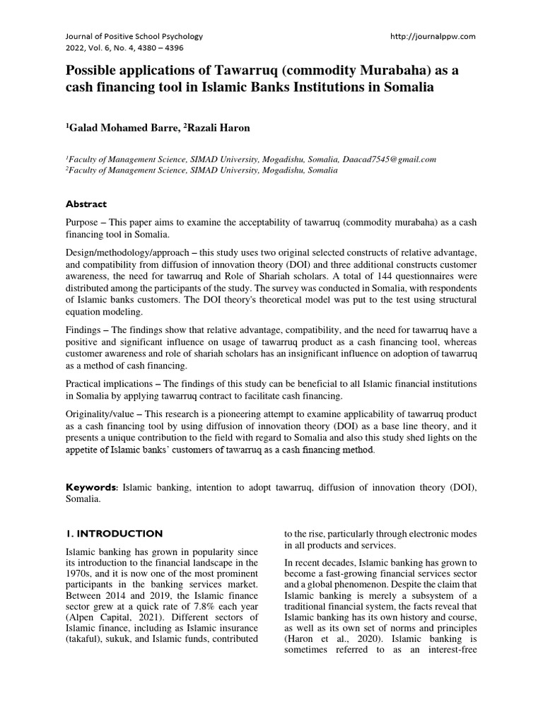 Possible Applications of Tawarruq (Commodity Murabaha) As A Cash ...