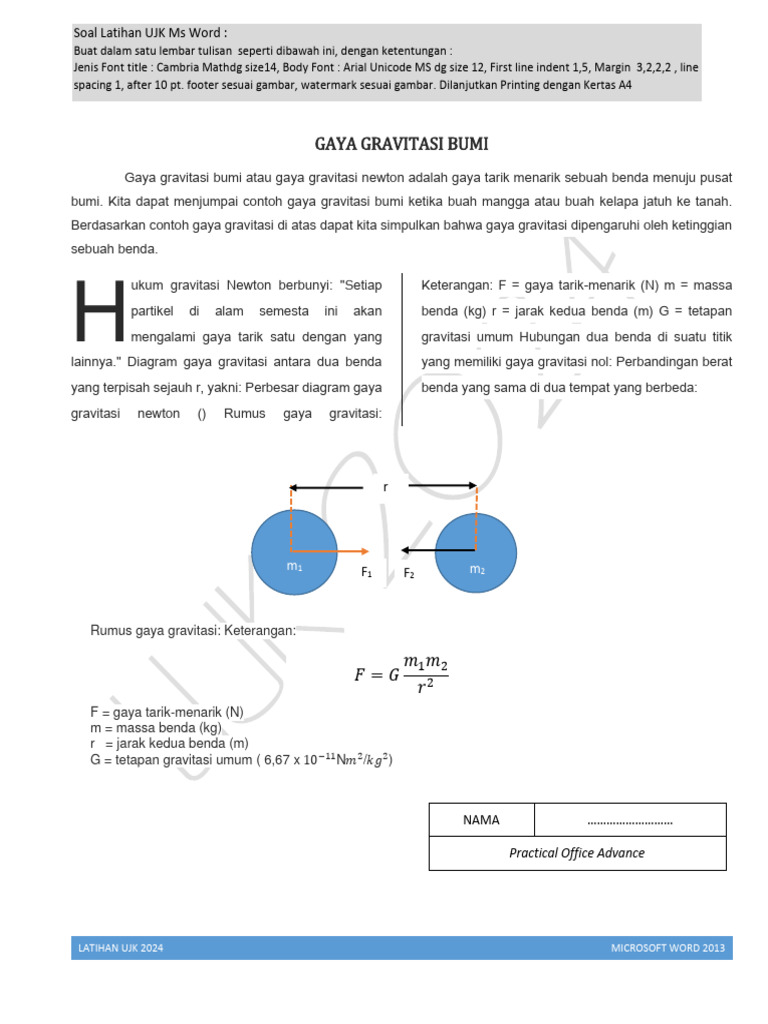 Latihan Ujk 1 - 2024 MS Word | PDF