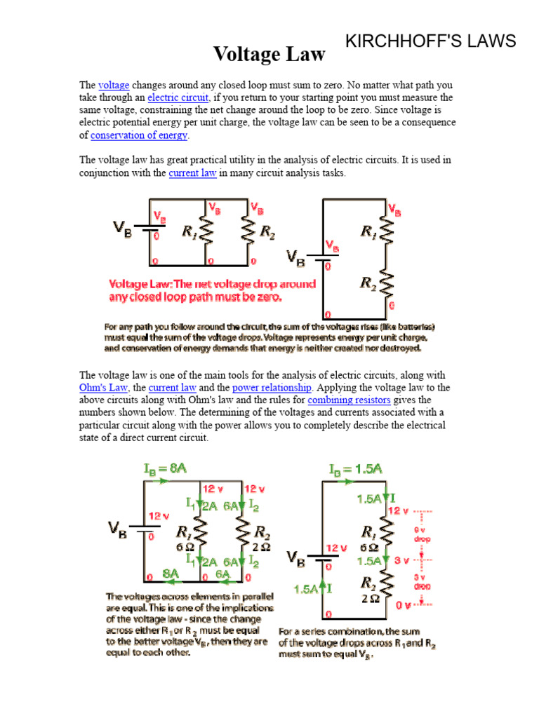 Kirchhoff's Laws & Circuit Analysis | PDF