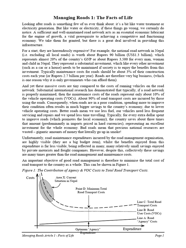 Managing Roads-I1 jO68Rj1 | PDF | Road | Cost