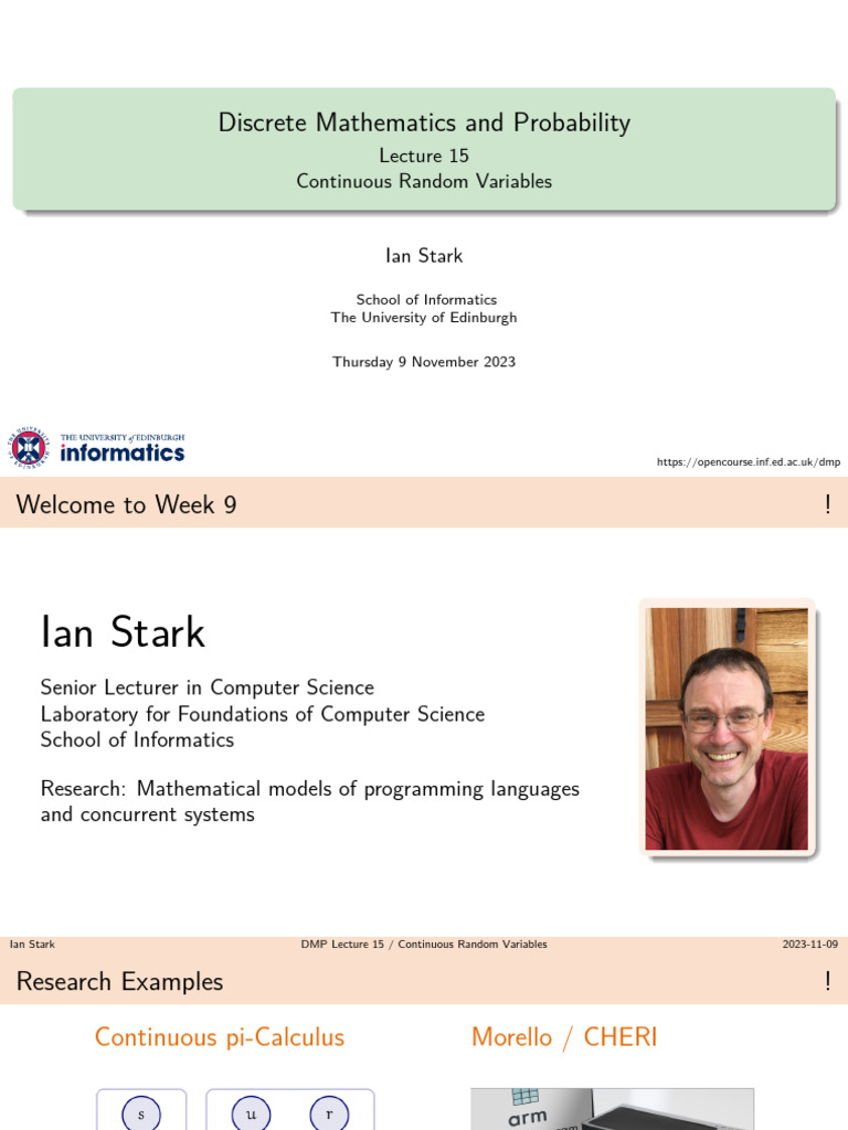 dmp23 Lecture15 | PDF | Probability Distribution | Variance