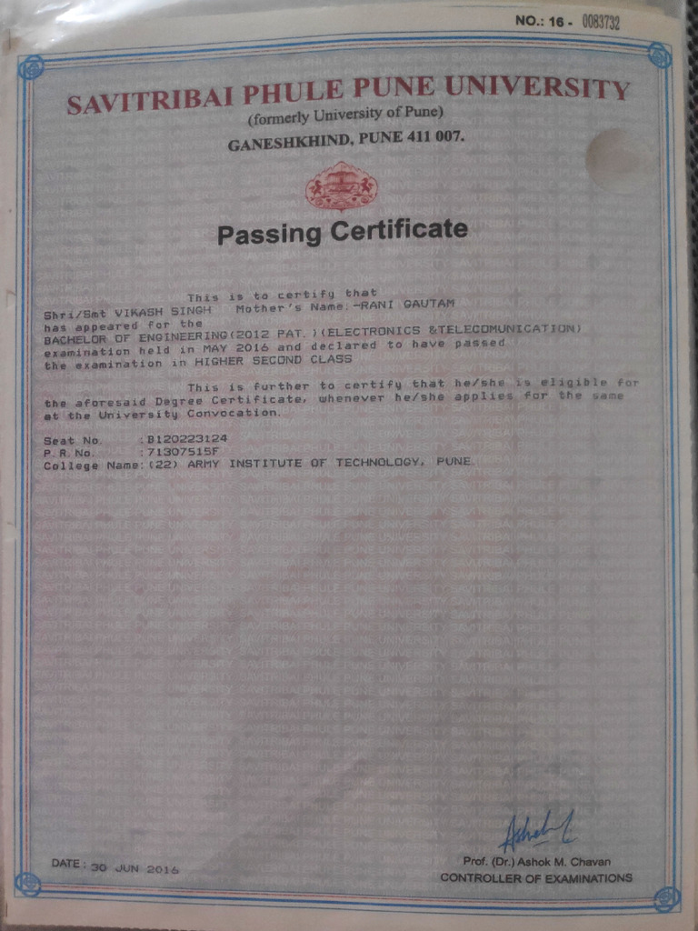 Passing Certificate | PDF