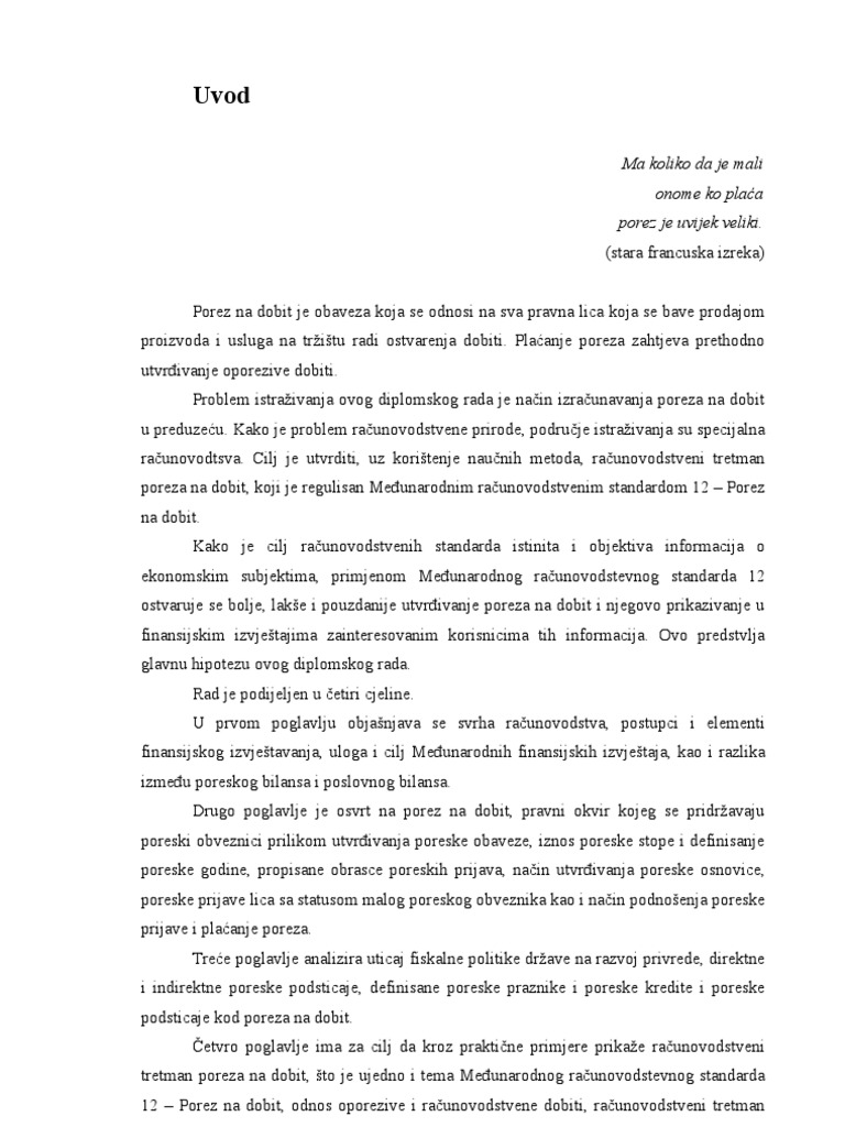 MRS 12 - Porez Na Dobit | PDF