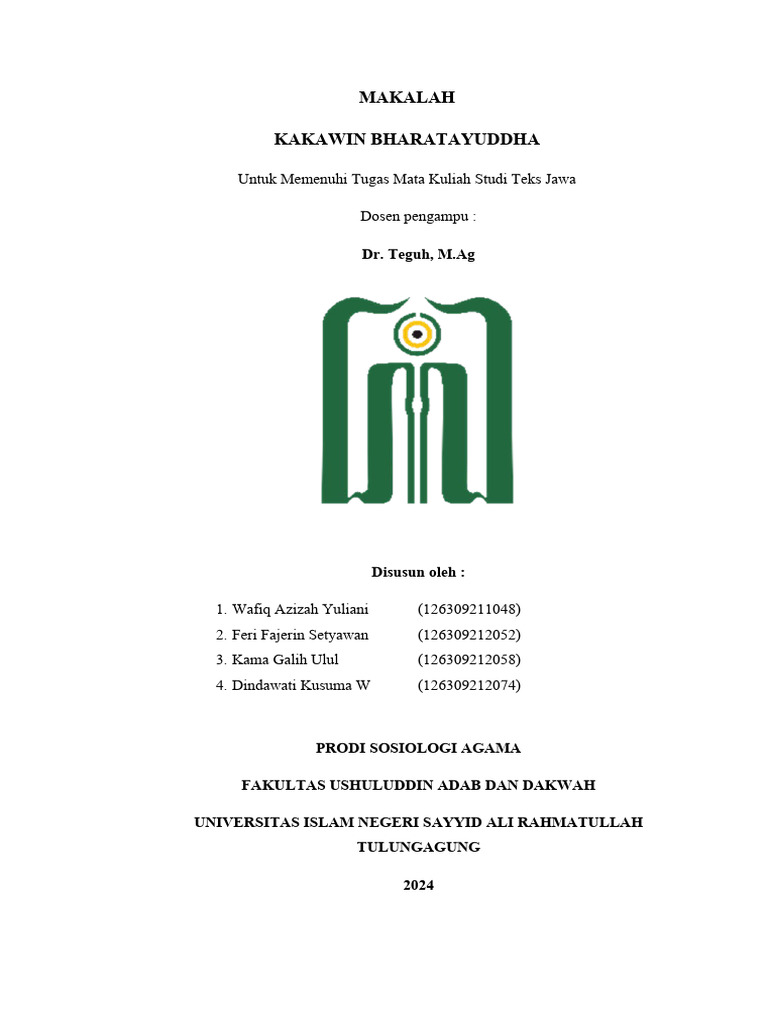 Kakawin Bharatayuddha Kelompok 3 | PDF | Agama & Spiritualitas