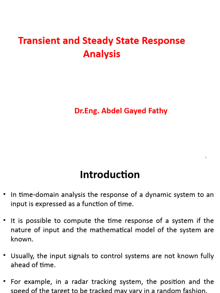 Lecture Transient Response Analysis | PDF | Damping | Steady State