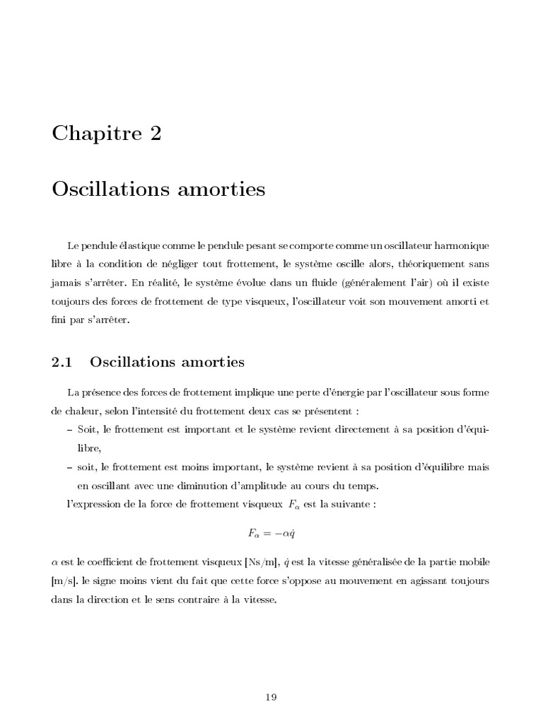 Oscillations Amorties | PDF