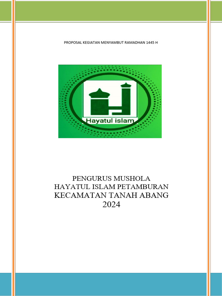 Proposal Kegiatan Ramadhan Mushola 1445 H | PDF | Agama & Spiritualitas