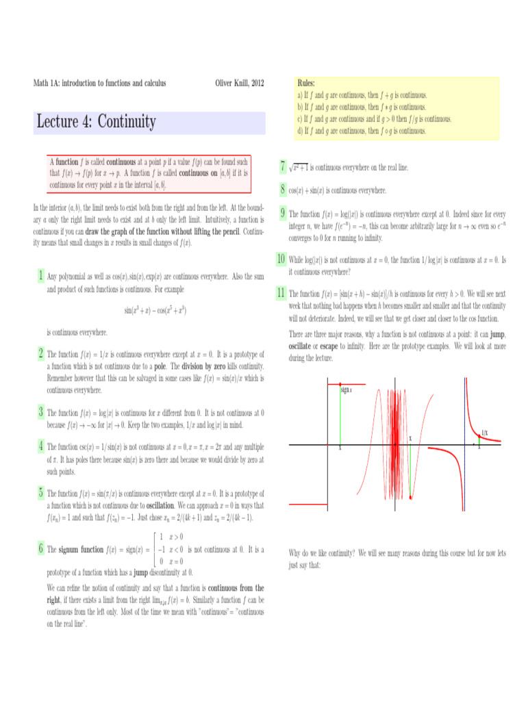 14 Continuity | PDF | Limit (Mathematics) | Function (Mathematics)