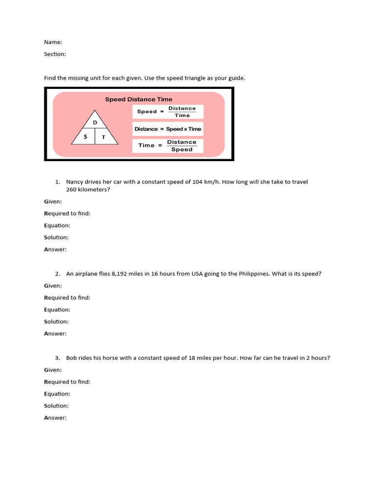 Speed and Distance Calculation Guide | PDF | Language Arts & Discipline