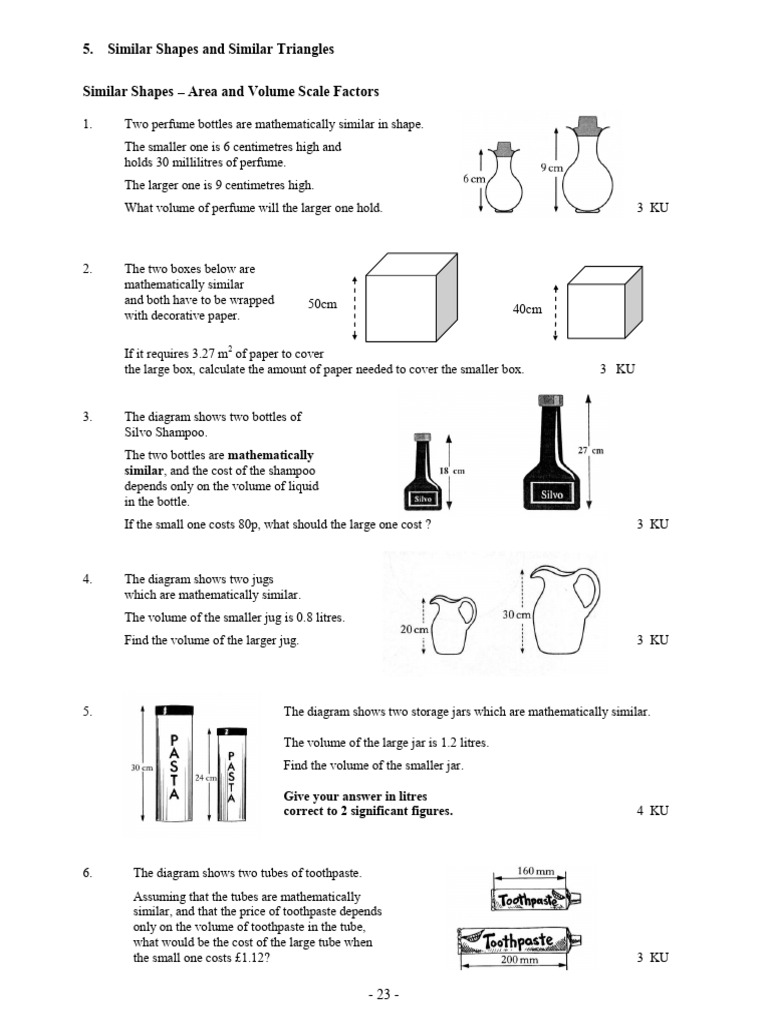 Worksheet Challenging Problems On Similar Shapes Similar Triangles and ...