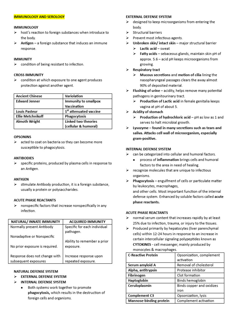 Immunology and Serology Basics | PDF | T Cell | Major Histocompatibility Complex