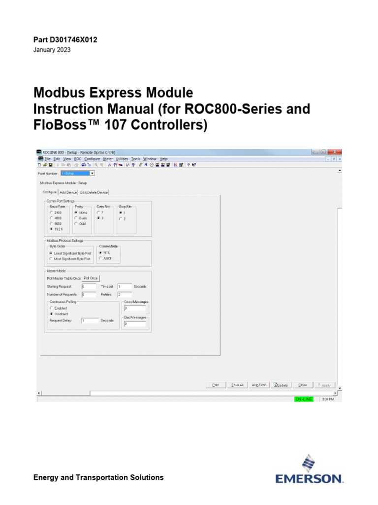 Modbus Express Module Instruction Manual For Roc800 Series Floboss 107 Controllers en 132278 ...