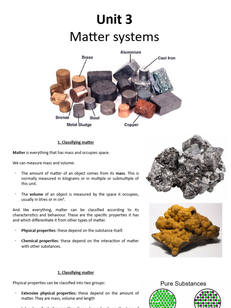 Unit 3 Matter Systems | PDF | Mixture | Solubility